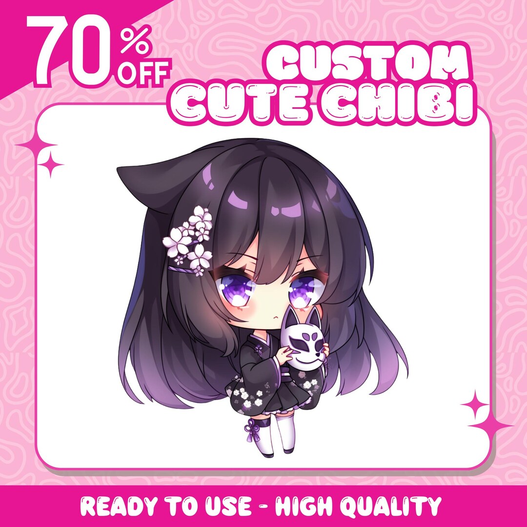 Custom Cute Chibi Anime Character Commission Cute Anime | Chibi Pet ...