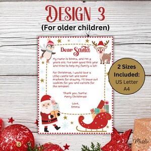 Letter to Santa With Wish List, Dear Santa Letter, Christmas Letter for ...