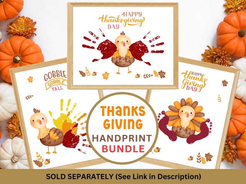 Keepsake Turkey Handprint Art, Happy Thanksgiving Handprint Art, Fall ...