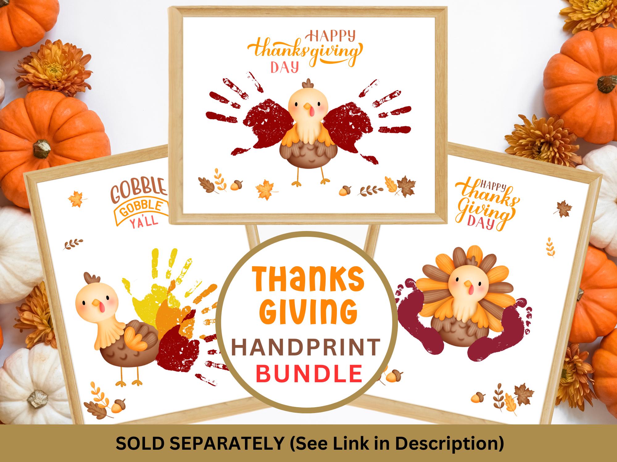 Keepsake Turkey Handprint Art, Happy Thanksgiving Handprint Art, Fall ...