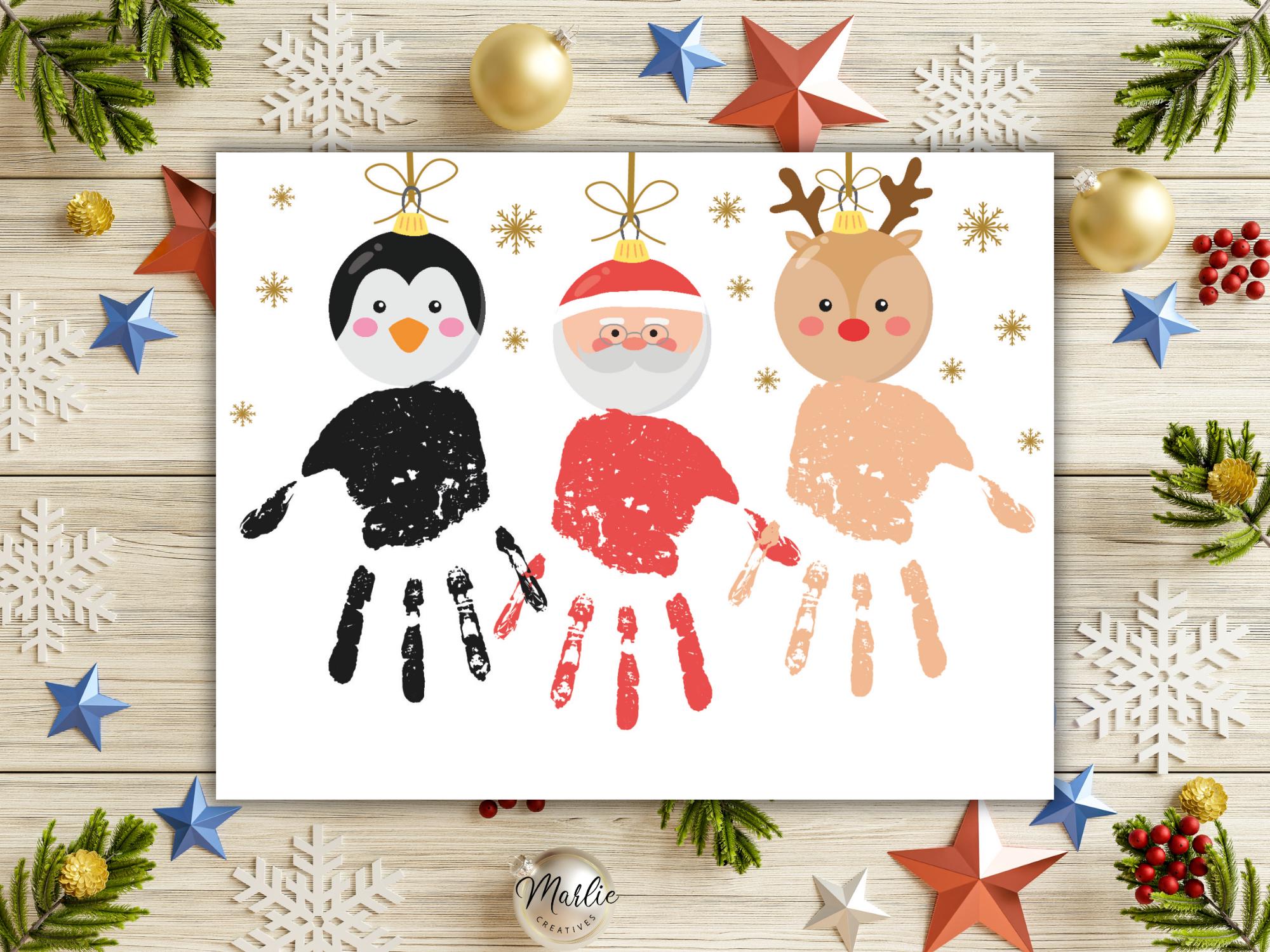 Winter Holiday Handprint, Christmas Handprint Craft, Bauble Handprint ...
