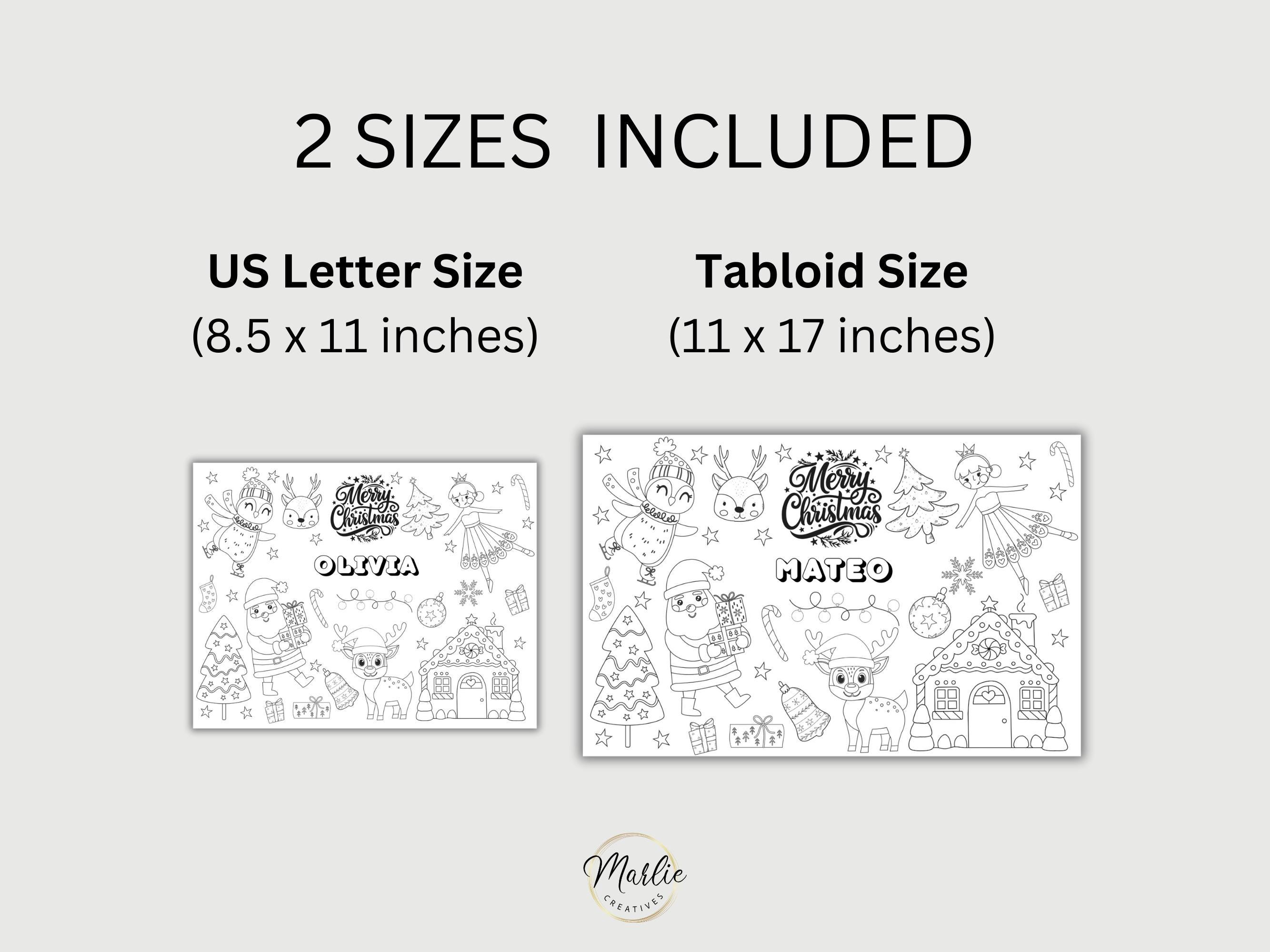 EDITABLE Christmas Coloring Placemat, Christmas Coloring Sheet ...