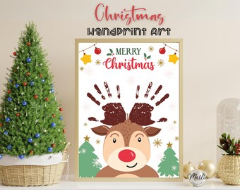 Santa Handprint Art, Christmas Handprint Craft, Xmas Handprint Art ...