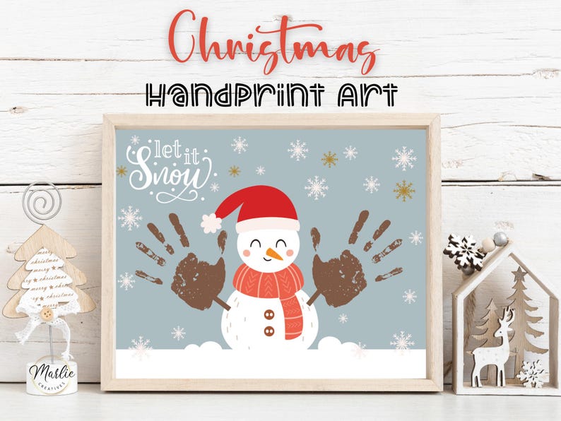 Christmas Handprint Bundle, Xmas Handprint Art, Mistletoe Footprint ...