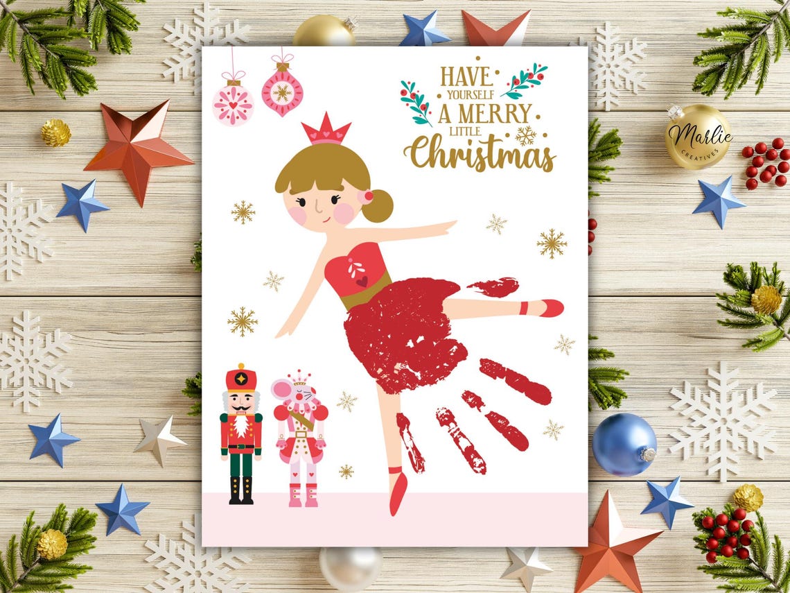 Christmas Handprint Bundle, Xmas Handprint Art, Mistletoe Footprint ...