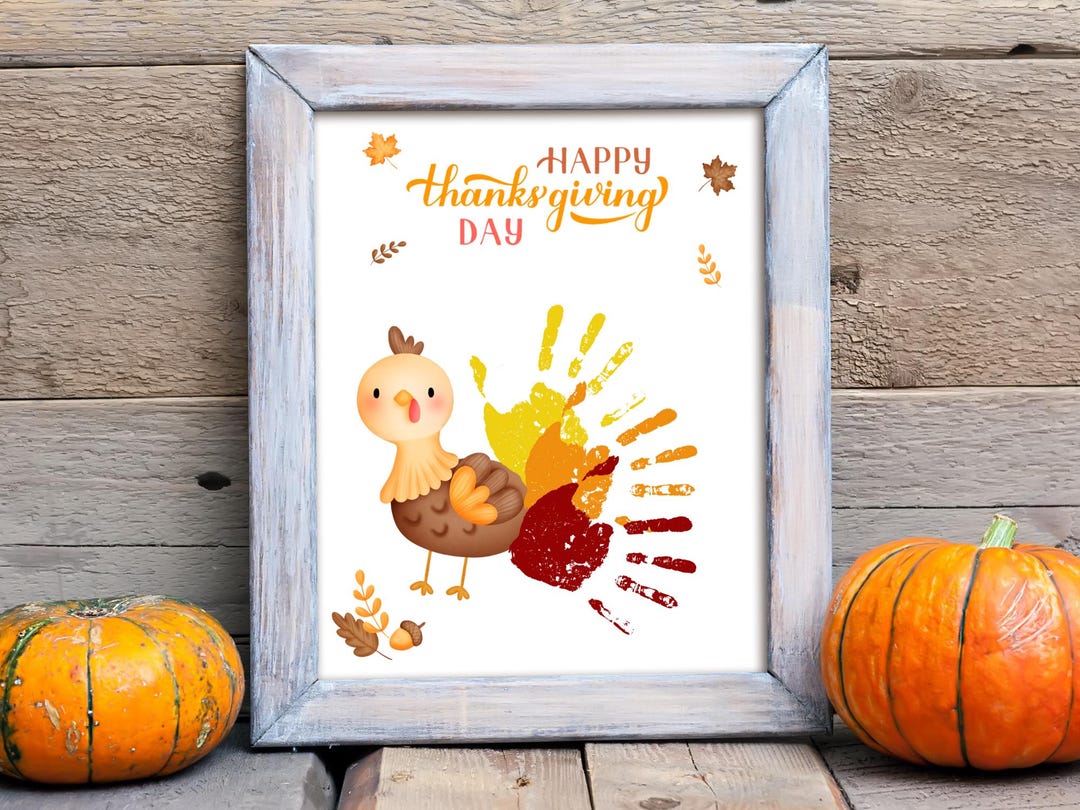 Happy Thanksgiving Handprint Art, Turkey Handprint Craft for ...