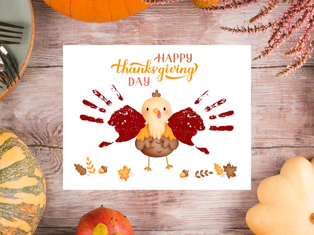 Happy Thanksgiving Handprint Art, Turkey Handprint Craft for ...