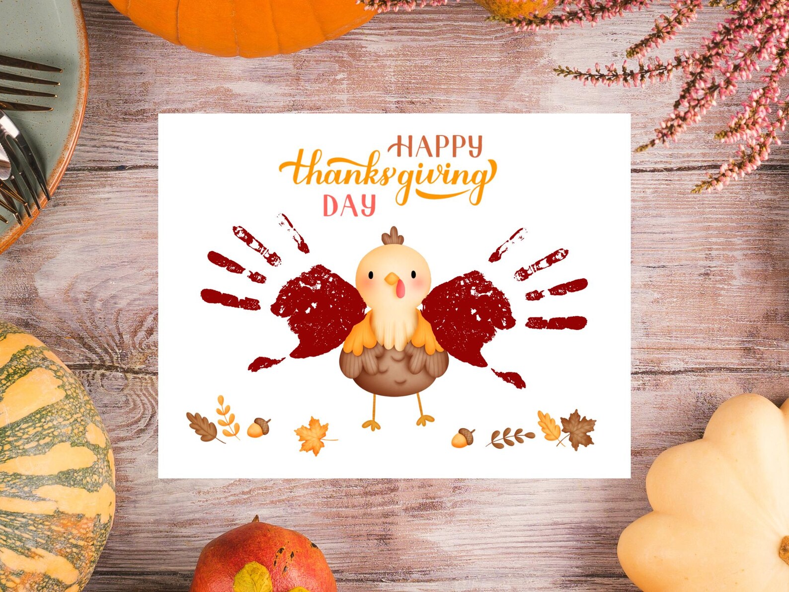 Happy Thanksgiving Handprint Art, Turkey Handprint Craft for ...