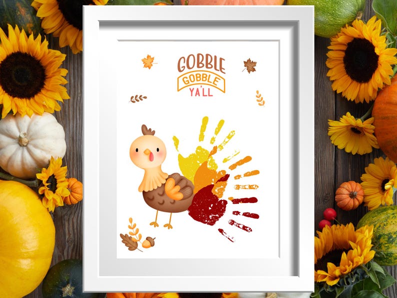 Turkey Handprint Craft for Thanksgiving, Keepsake Turkey Handprint Art ...