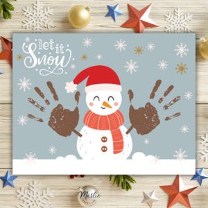Christmas Handprint Gift, Snowman Handprint Craft, Winter Holiday ...