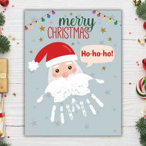 Santa Handprint Art, Christmas Handprint Craft, Xmas Handprint Art ...