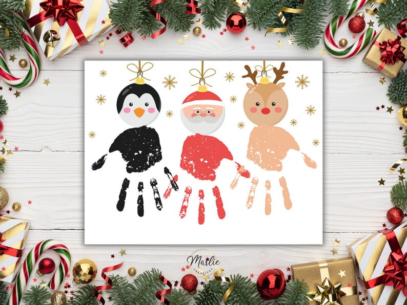 Winter Holiday Handprint, Christmas Handprint Craft, Bauble Handprint ...