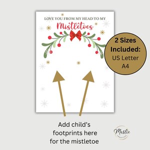 Mistletoe Footprint Art, Mistletoes Baby, Christmas Footprint Craft ...