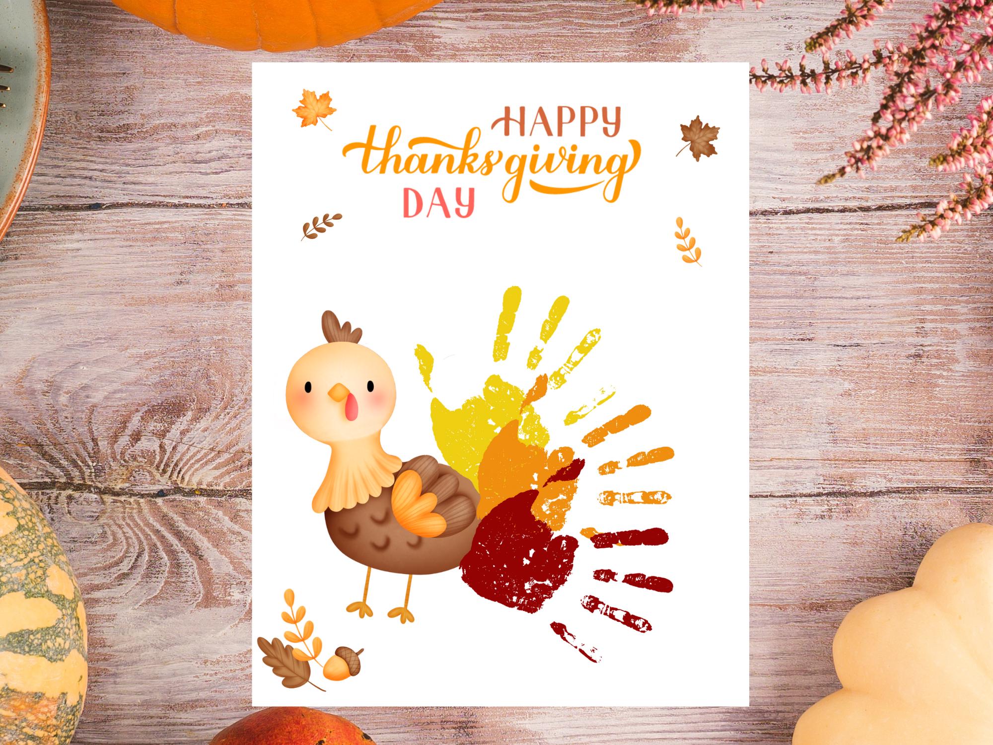 Happy Thanksgiving Handprint Art, Turkey Handprint Craft for ...