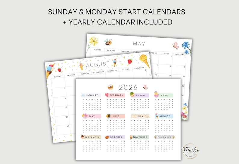 Handprint Calendar 2026, Handprint Bundle, Winter Handprint Art, Summer ...