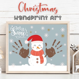 Christmas Handprint Gift, Snowman Handprint Craft, Winter Holiday ...