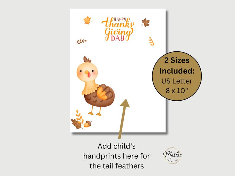 Turkey Handprint Art for Thanksgiving, Keepsake Turkey Handprint Craft ...