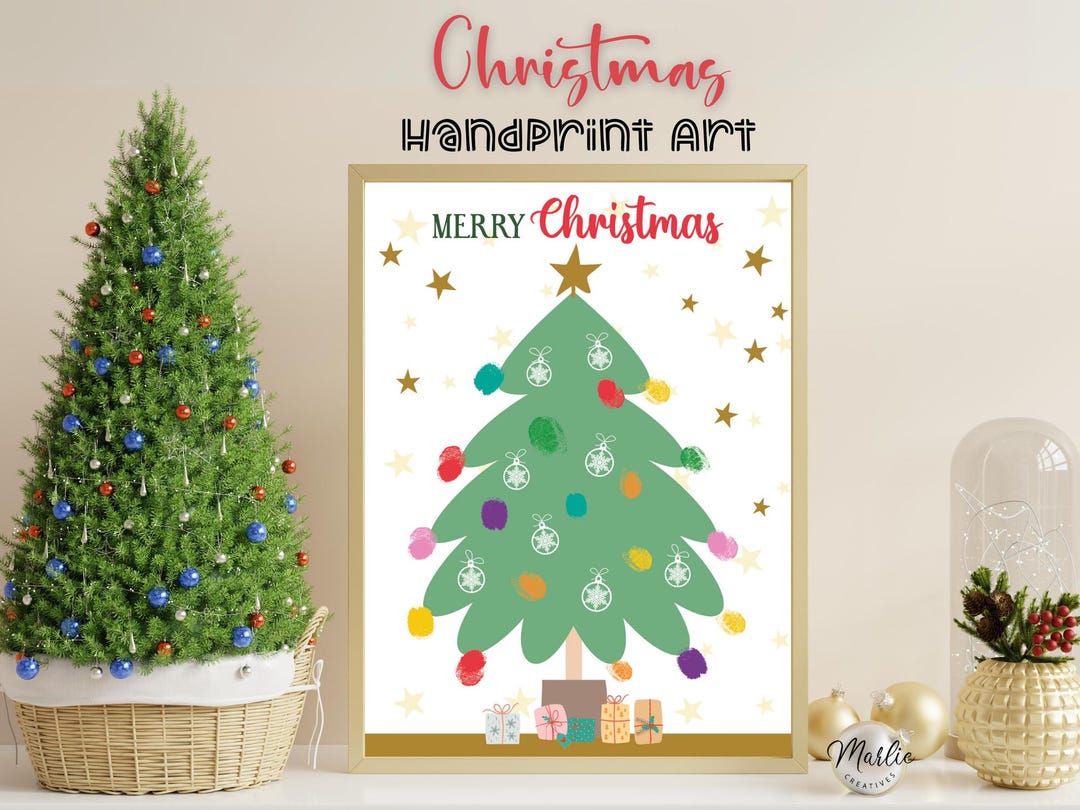 Christmas Tree Handprint Craft, Winter Handprint, Xmas Handprint Art ...