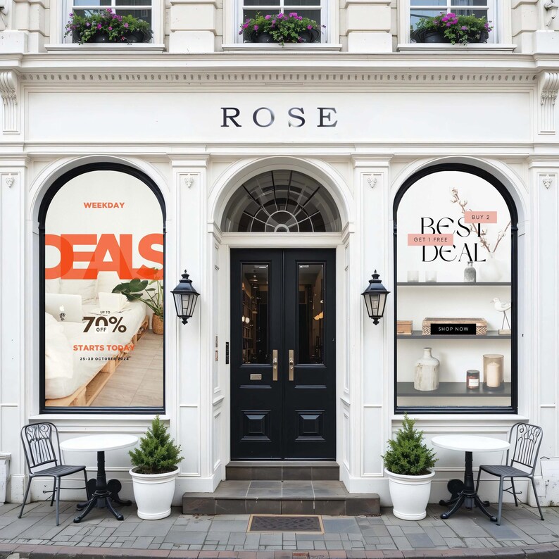 Vintage Cafe Restaurant Coffee Shop Facade Mockup, Photoshop Storefront ...