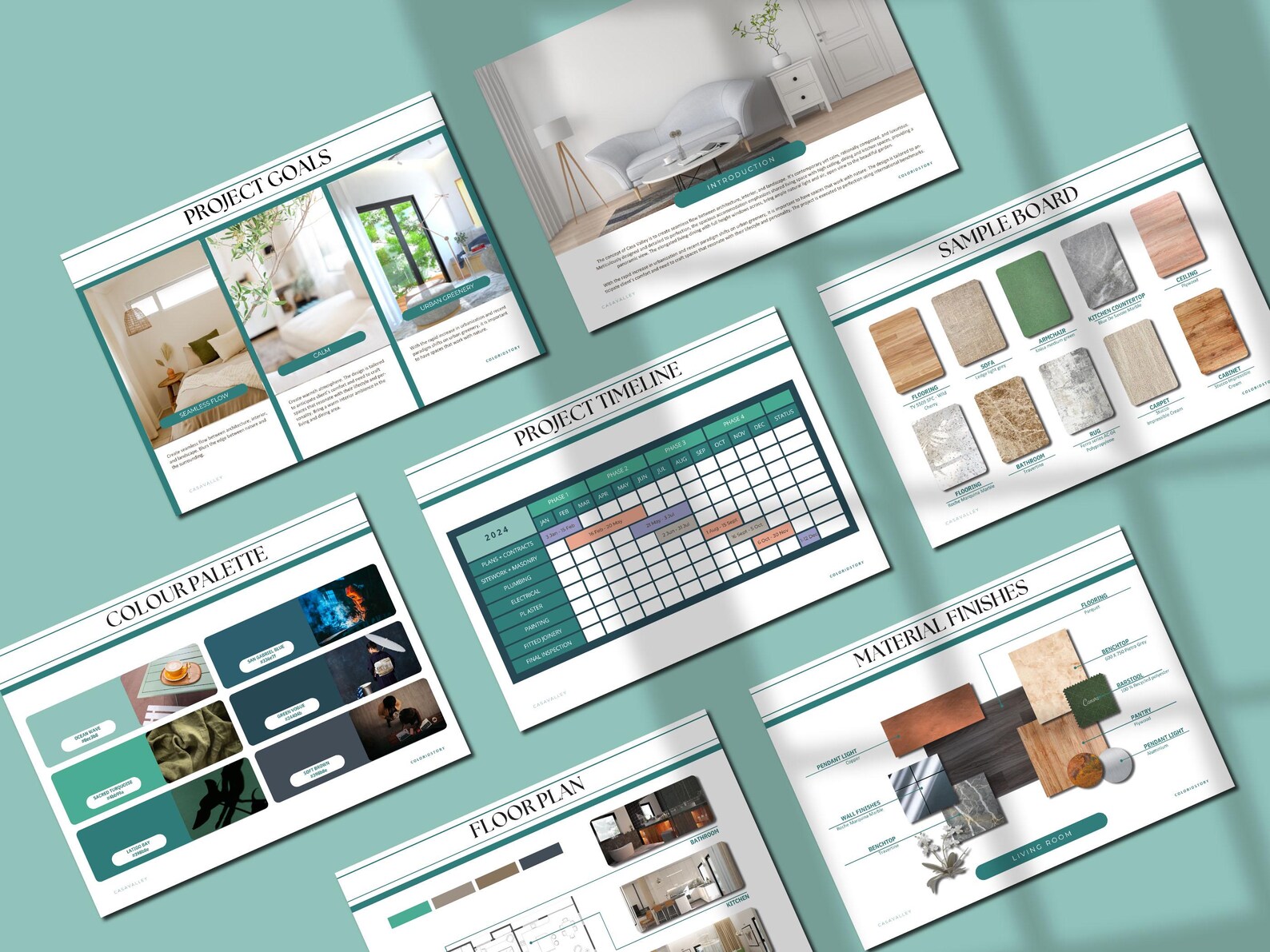 Interior Design Presentation Canva Template, Client Proposal, Mood Boards, Finishes, Furniture ...