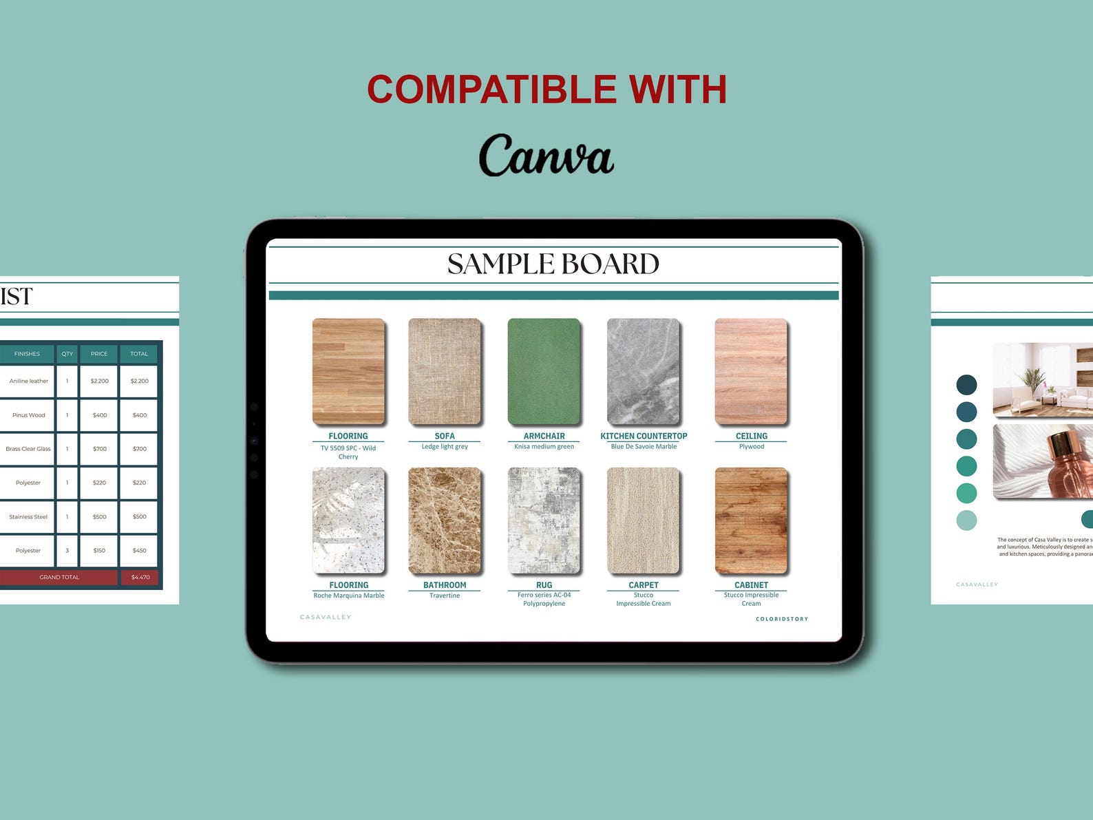 Interior Design Presentation Canva Template, Client Proposal, Mood ...