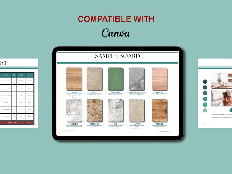 Interior Design Presentation Canva Template, Client Proposal, Mood Boards, Finishes, Furniture ...