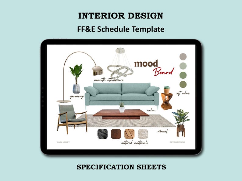FF&E Interior Design Schedule Template, Project Budget Planner and Cost ...