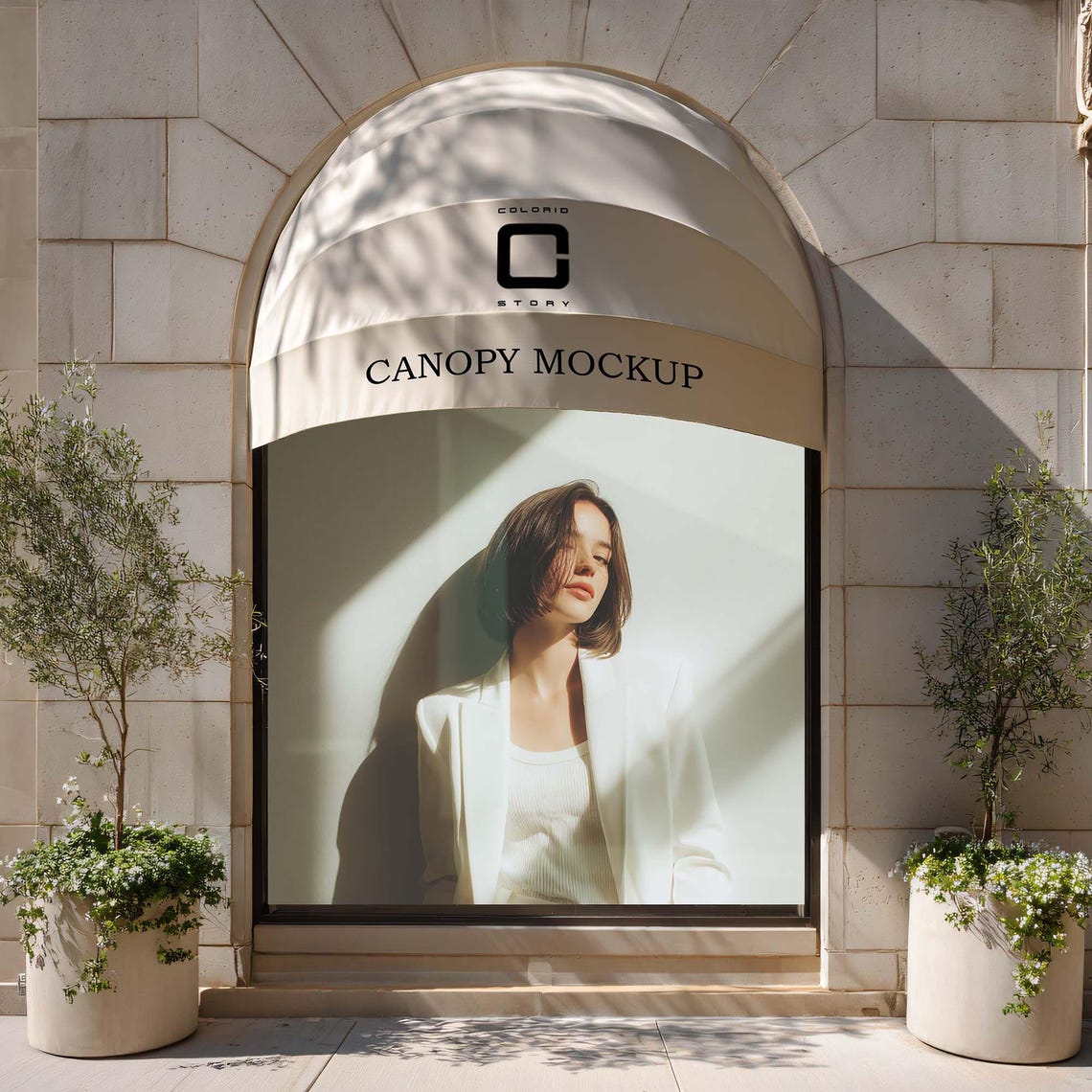 Canopy Shop Mockup PSD, Storefront Canopy Sign Template, Outdoor Shop ...
