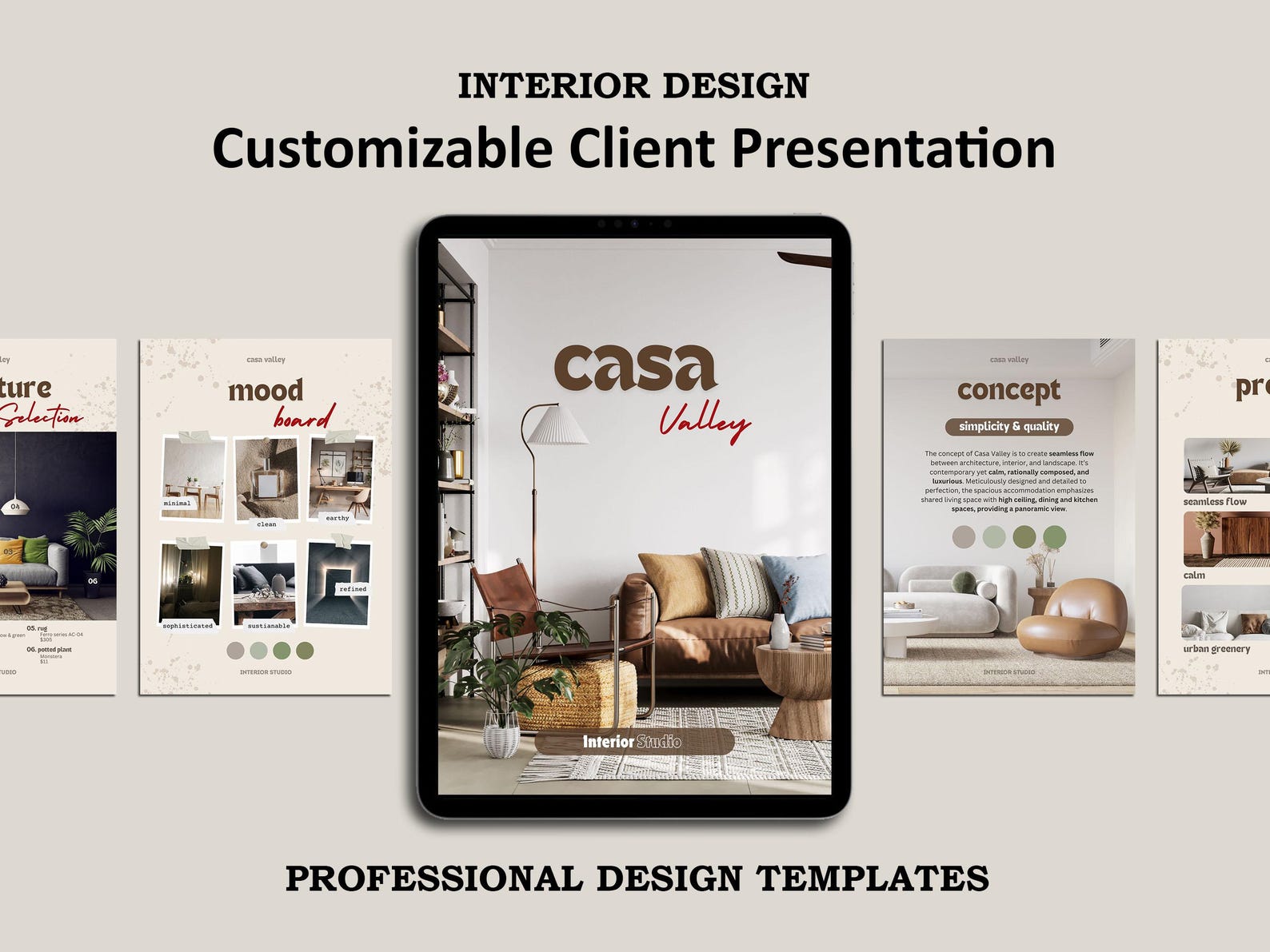 Interior Design Portrait Presentation Templates: 26 Professional Canva ...