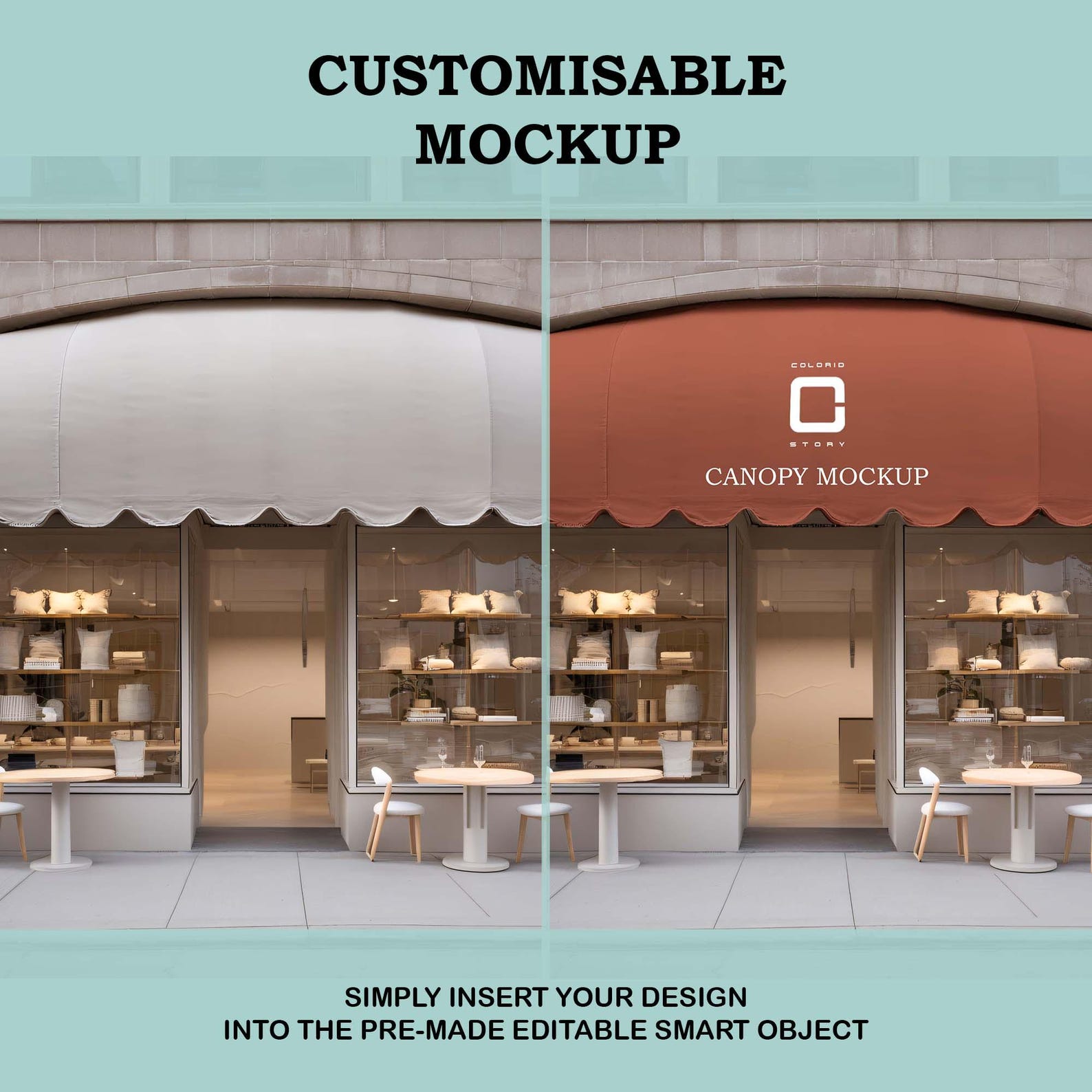 Awning Canopy Store Mockup PSD, Storefront Signage Template, Outdoor ...