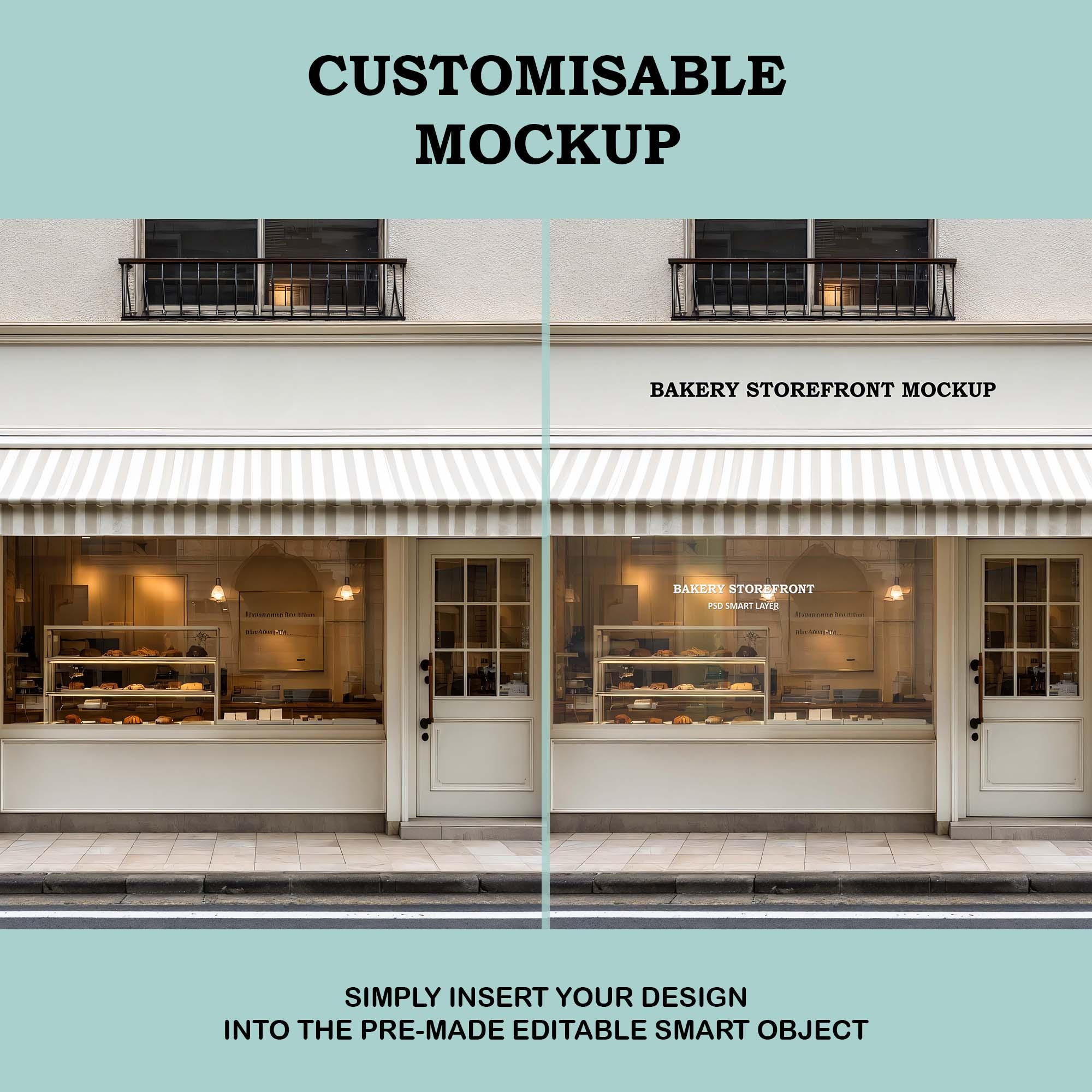 Bakery Shop With Canopy Front Mockup PSD, Bread Shop Sign Mockup ...