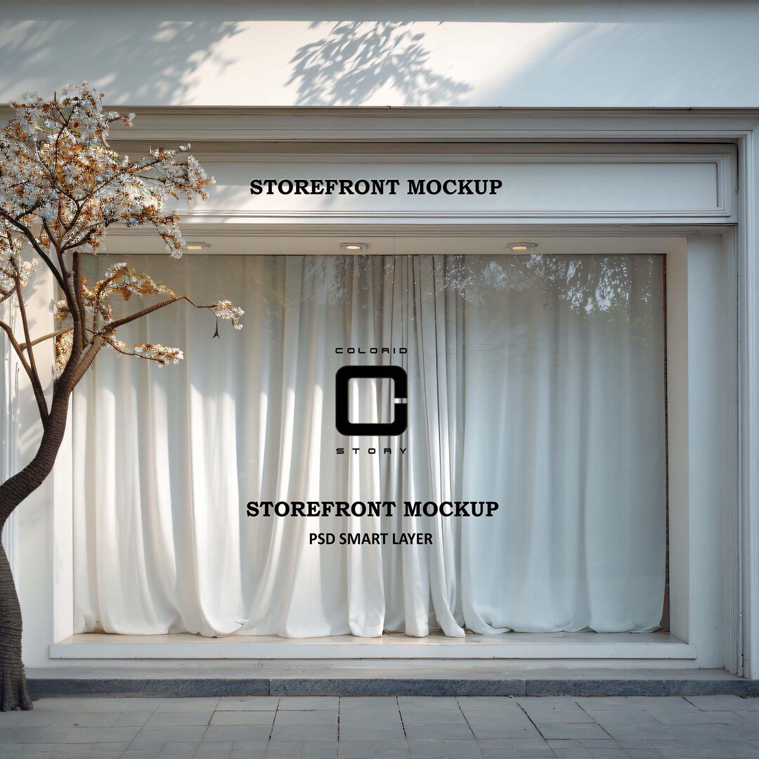 Window Shop Logo Display Mockup PSD, Storefront Glass Window Mockup ...