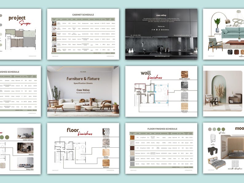 FF&E Interior Design Schedule Template, Project Budget Planner and Cost ...