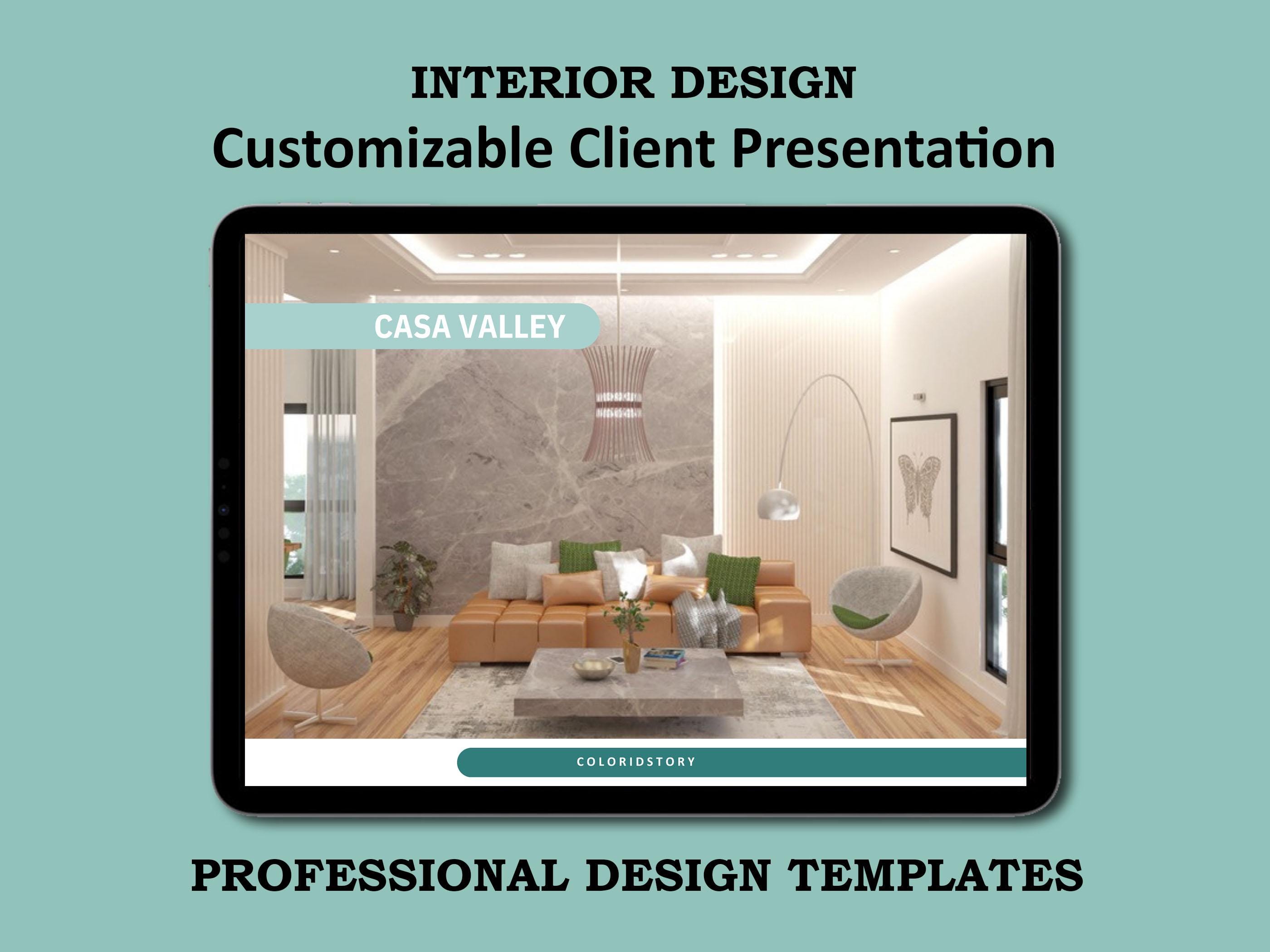 Interior Design Presentation Canva Template, Client Proposal, Mood Boards, Finishes, Furniture ...