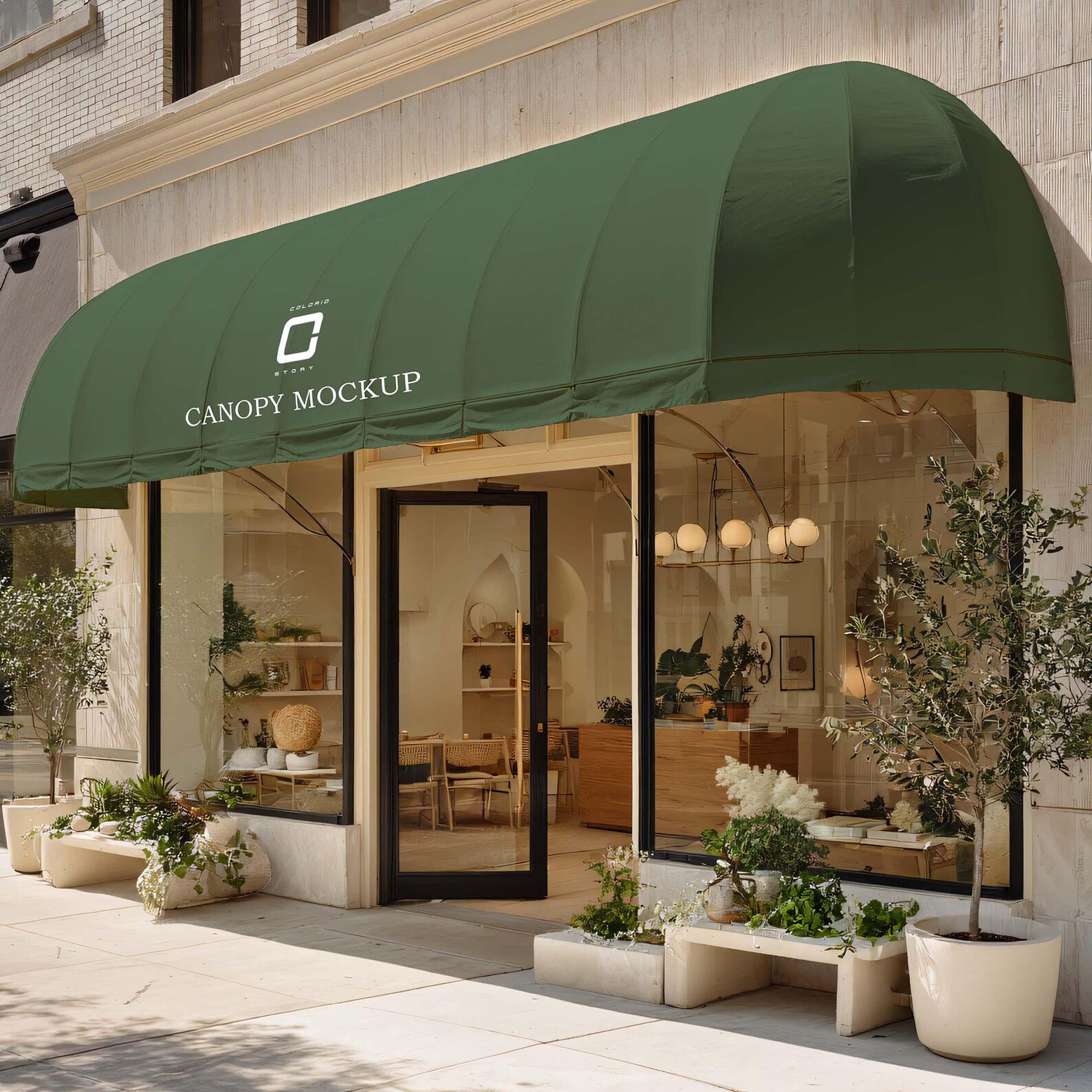 Shop Canopy Mockup PSD, Shop Awning Branding Template, Storefront ...