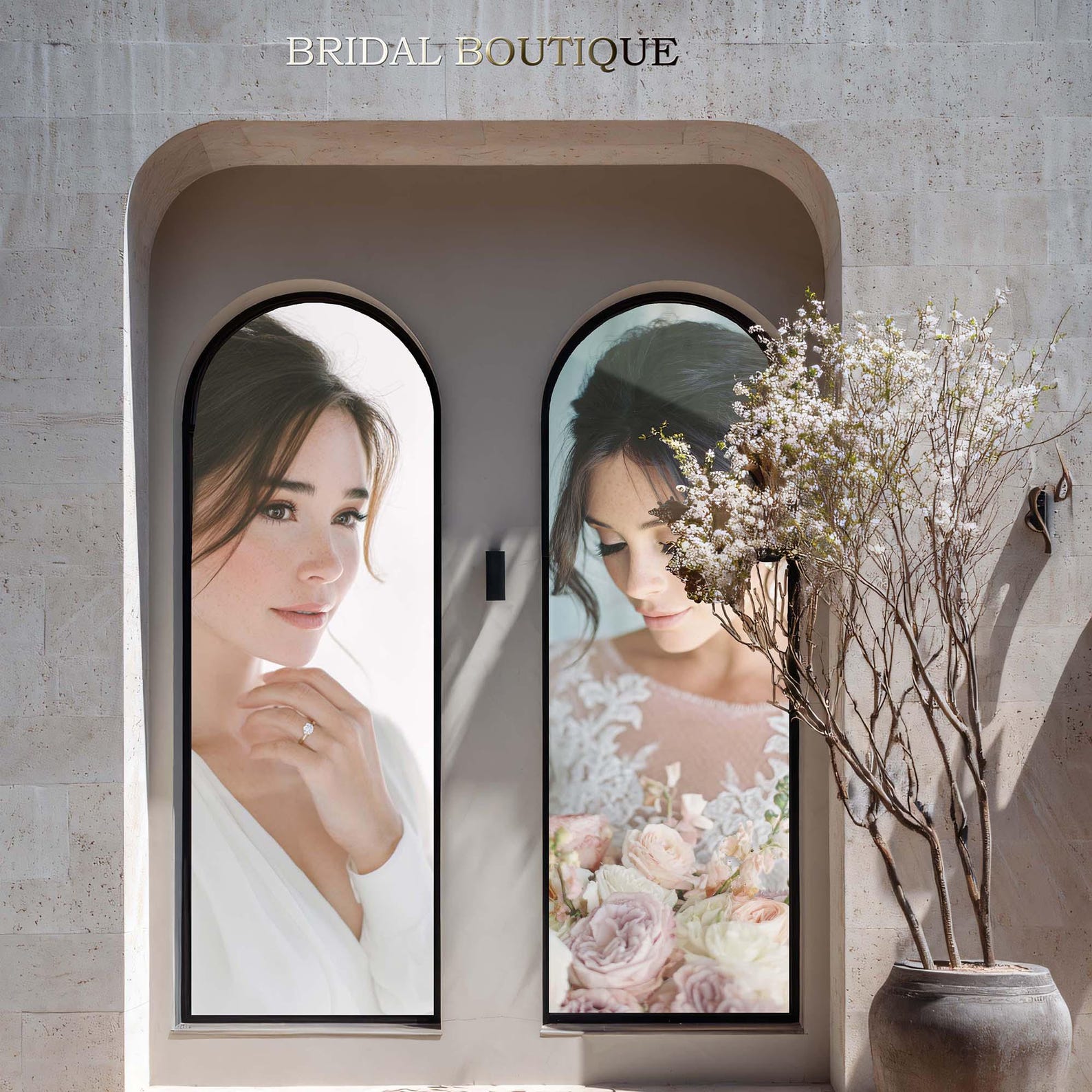 Bridal Boutique Storefront Mockup, Wedding Dress Shop Facade (PSD) - Etsy