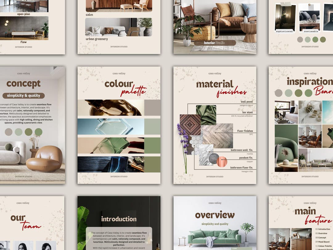 Interior Design Portrait Presentation Templates: 26 Professional Canva ...