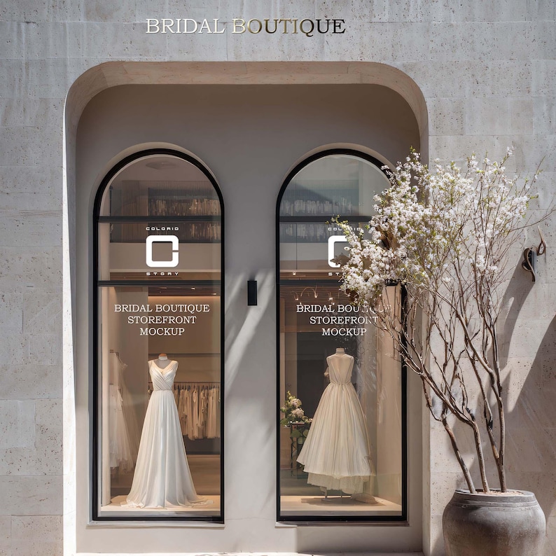 Bridal Boutique Storefront Mockup, Wedding Dress Shop Facade (PSD) - Etsy