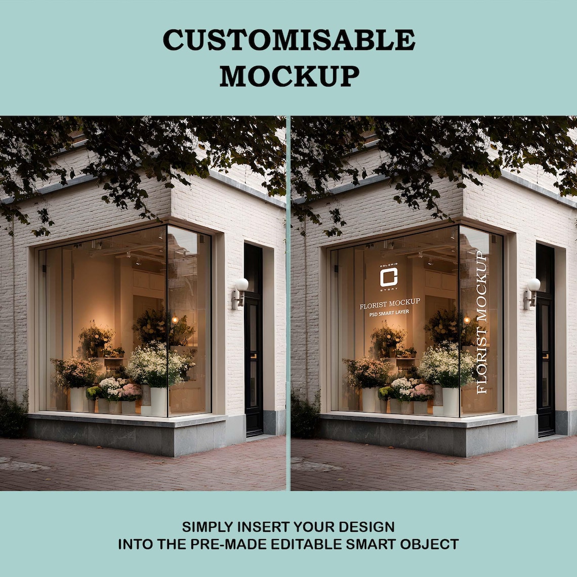 Florist Shop Front Logo Mockup, Flower Store Facade Sign Mockup, Floral ...