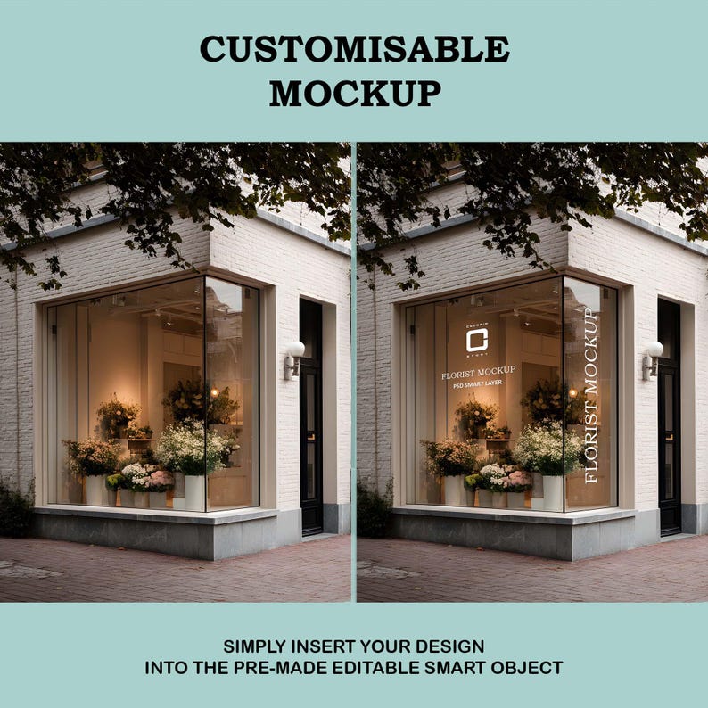 Florist Shop Front Logo Mockup, Flower Store Facade Sign Mockup, Floral ...