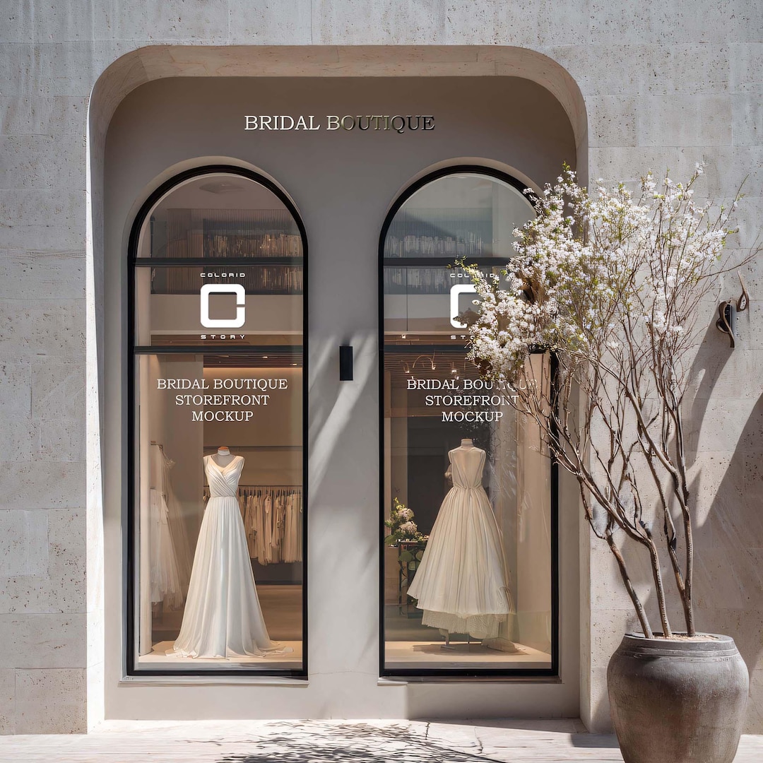 Bridal Boutique Storefront Mockup, Wedding Dress Shop Facade (PSD) - Etsy