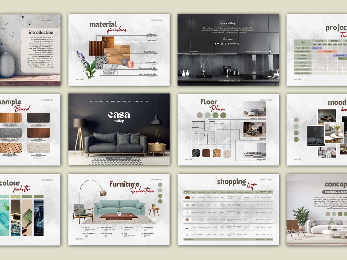 Professional Interior Design Proposal Presentation Templates, Canva ...