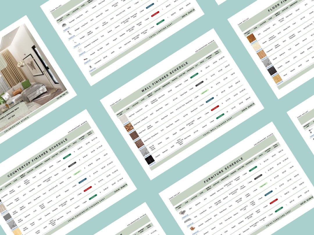 Budget-friendly Interior Design Spec Sheets: Lighting, Furniture ...
