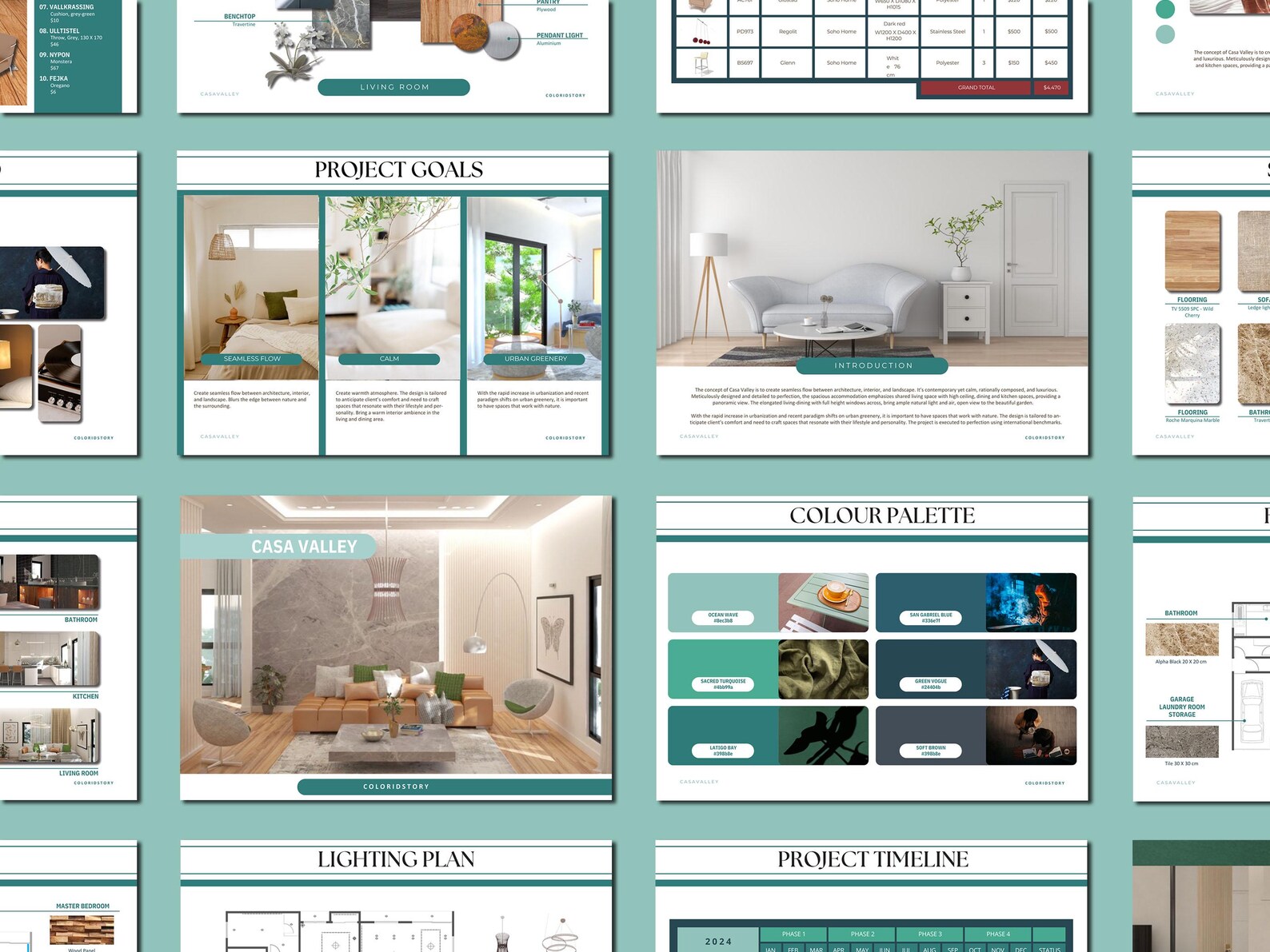 Interior Design Presentation Canva Template, Client Proposal, Mood Boards, Finishes, Furniture ...