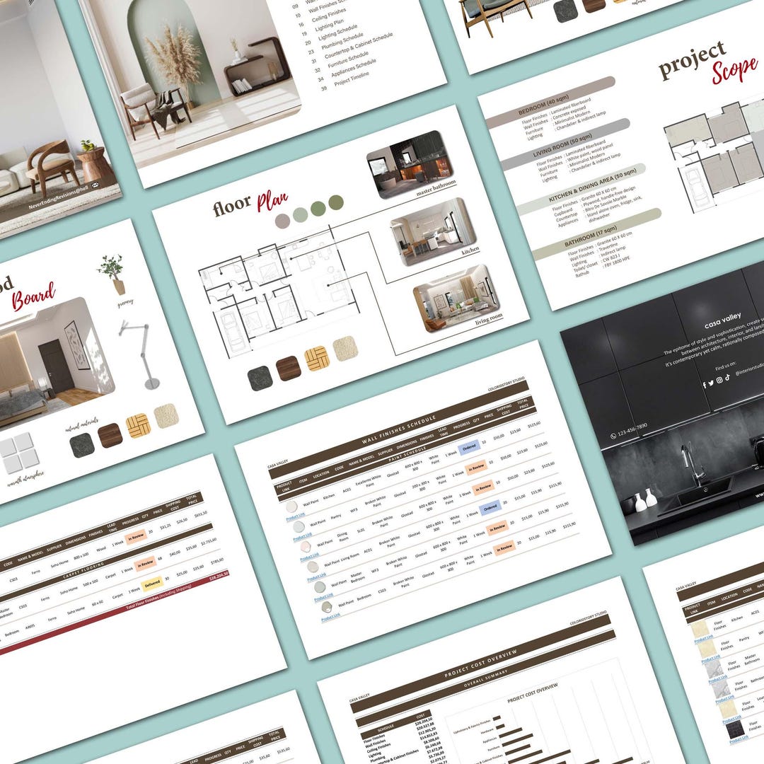 FF&E Template for Interior Designers, Furniture Fixtures and Equipment ...