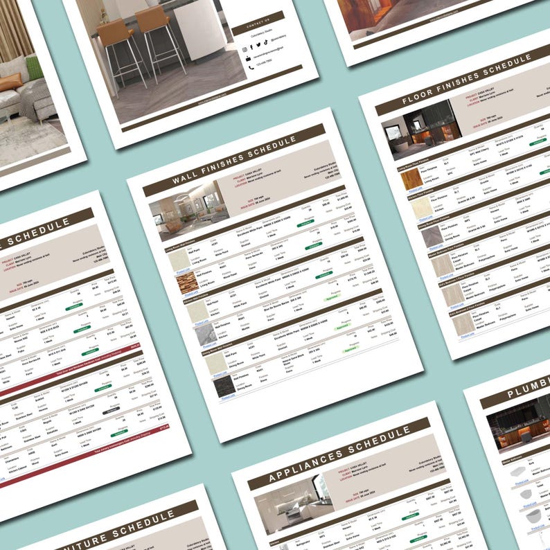 Home Renovation Product Specs Template, Interior Design Google Sheets ...