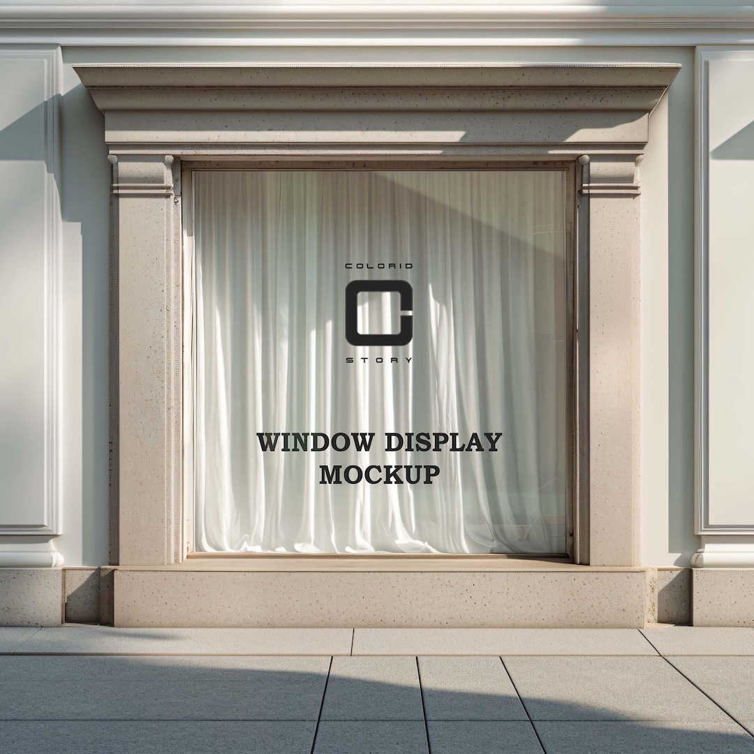Window Display Shop Mockup PSD, Storefront Sign Mockup, Shop Window ...