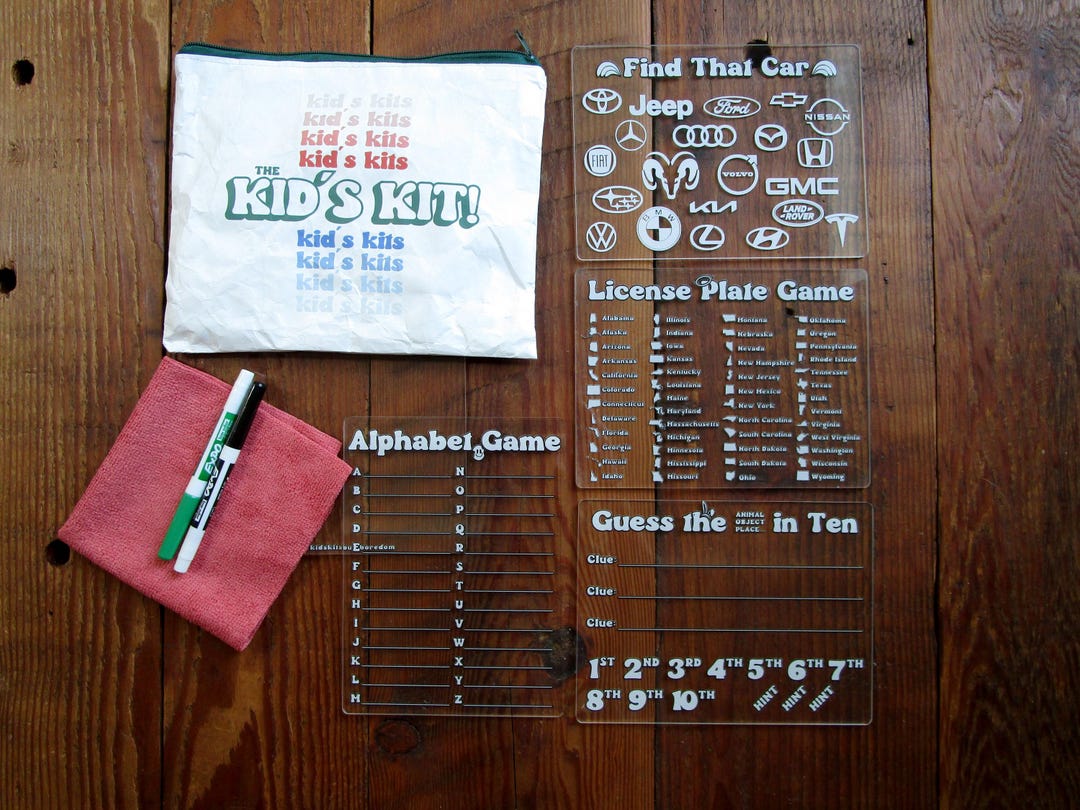 The Travel Kit - Dry Erase Travel Games for Kids Ages 5 and Up! - Etsy