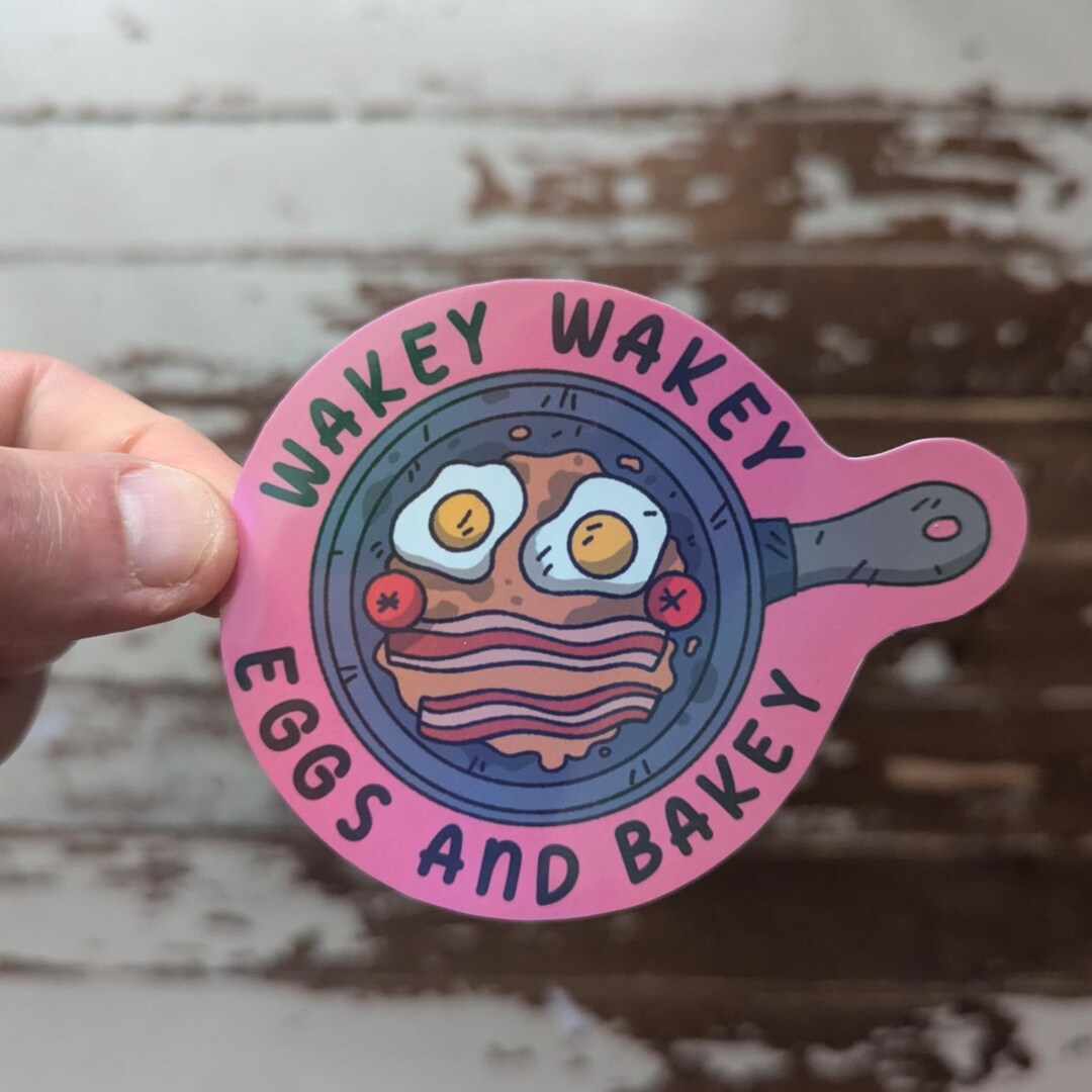 Fun Food Sticker, Funny Bacon & Egg Sticker, Cute Breakfast Food Decal ...