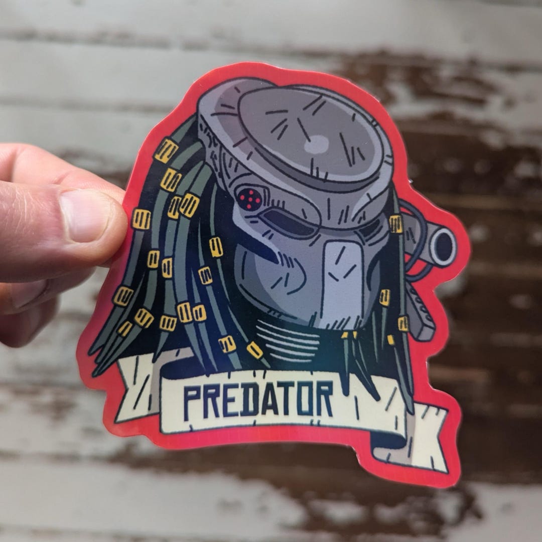 Predator Sticker, Horror Movie Sticker, Retro 80s Movie Villain, Sci-fi ...